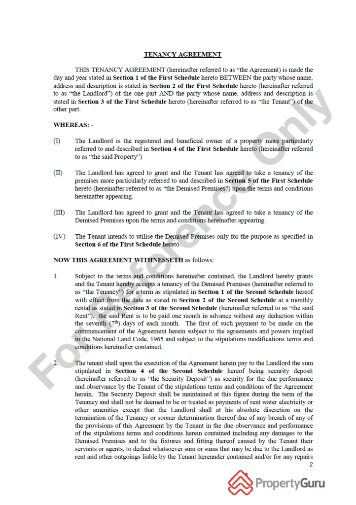 Tenancy Agreement In Malaysia Complete Guide And Sample Download